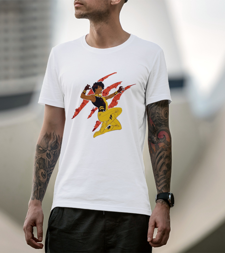 Superhero Vixen DC Comics Heroic Action Scratches T-Shirt