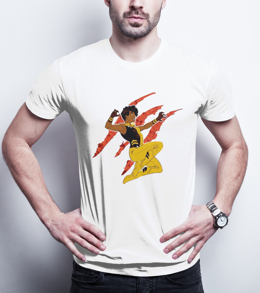 Superhero Vixen DC Comics Heroic Action Scratches T-Shirt