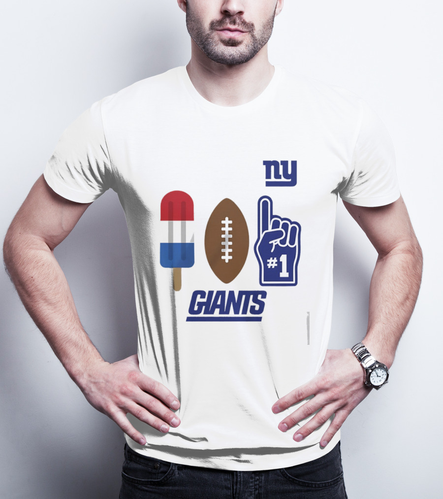 New York Giants Popsicle Football Foam Finger #1 Americana Pop 2026 Season T-Shirt