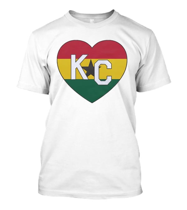 Ghana Flag Colors KC Heart T-Shirt