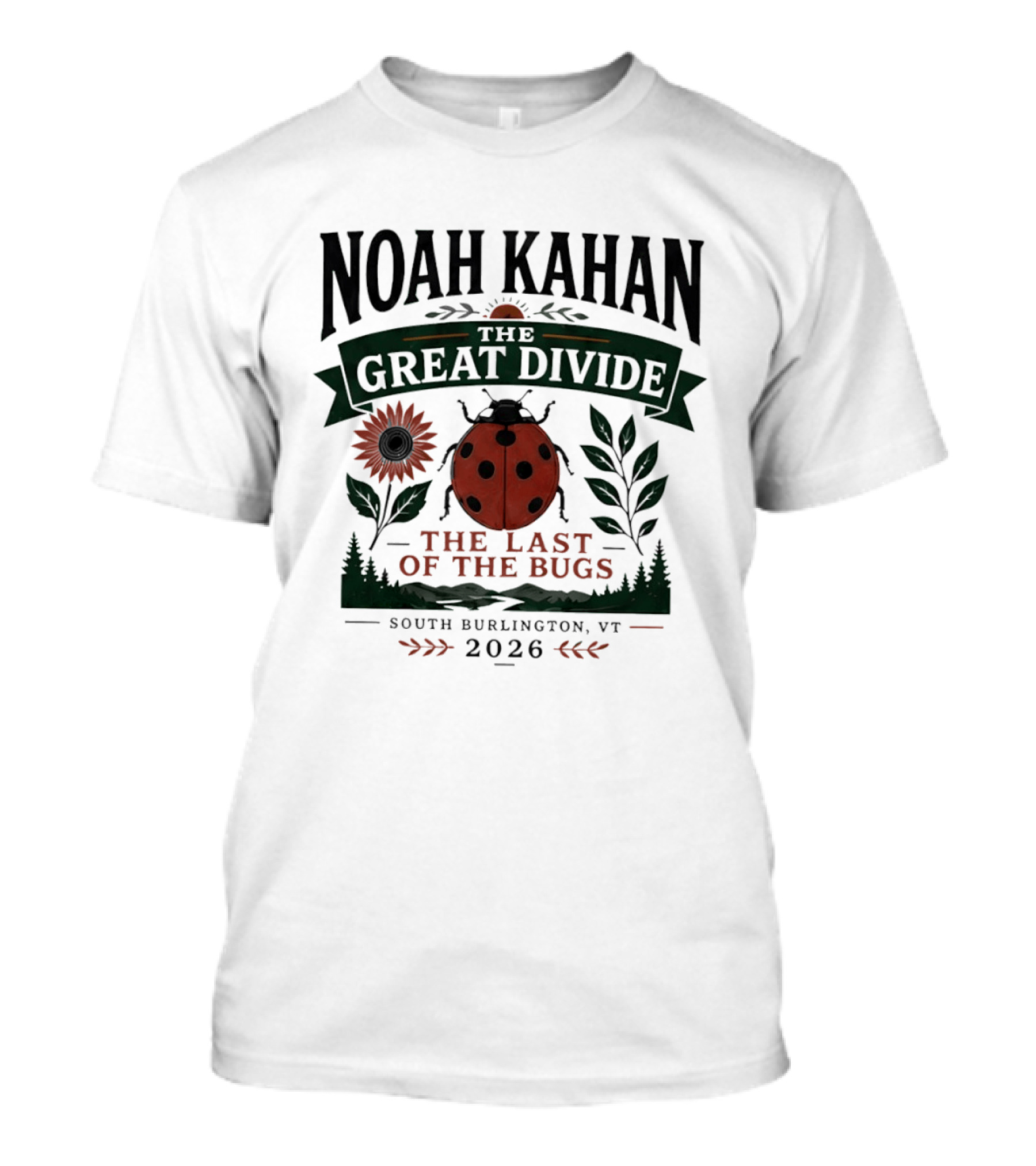 Noah Kahan The Great Divide The Last Of The Bugs South Burlington VT 2026 T-Shirt