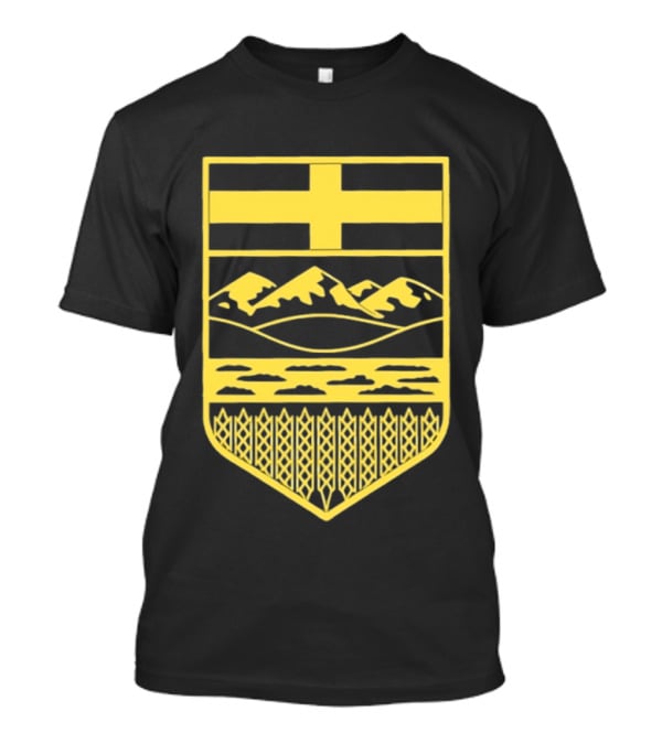 Alberta Stands Free Canada Provincial Emblem Mountains Crest T-Shirt