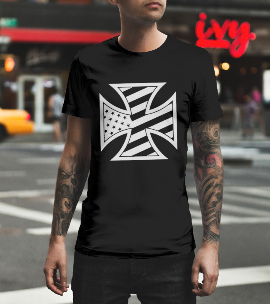 American Flag Iron Cross Stars And Stripes T-Shirt
