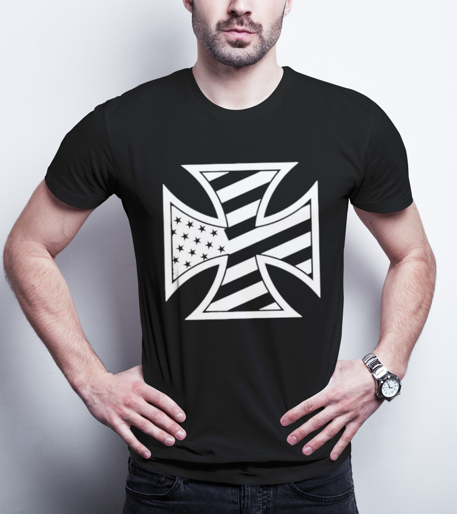 American Flag Iron Cross Stars And Stripes T-Shirt