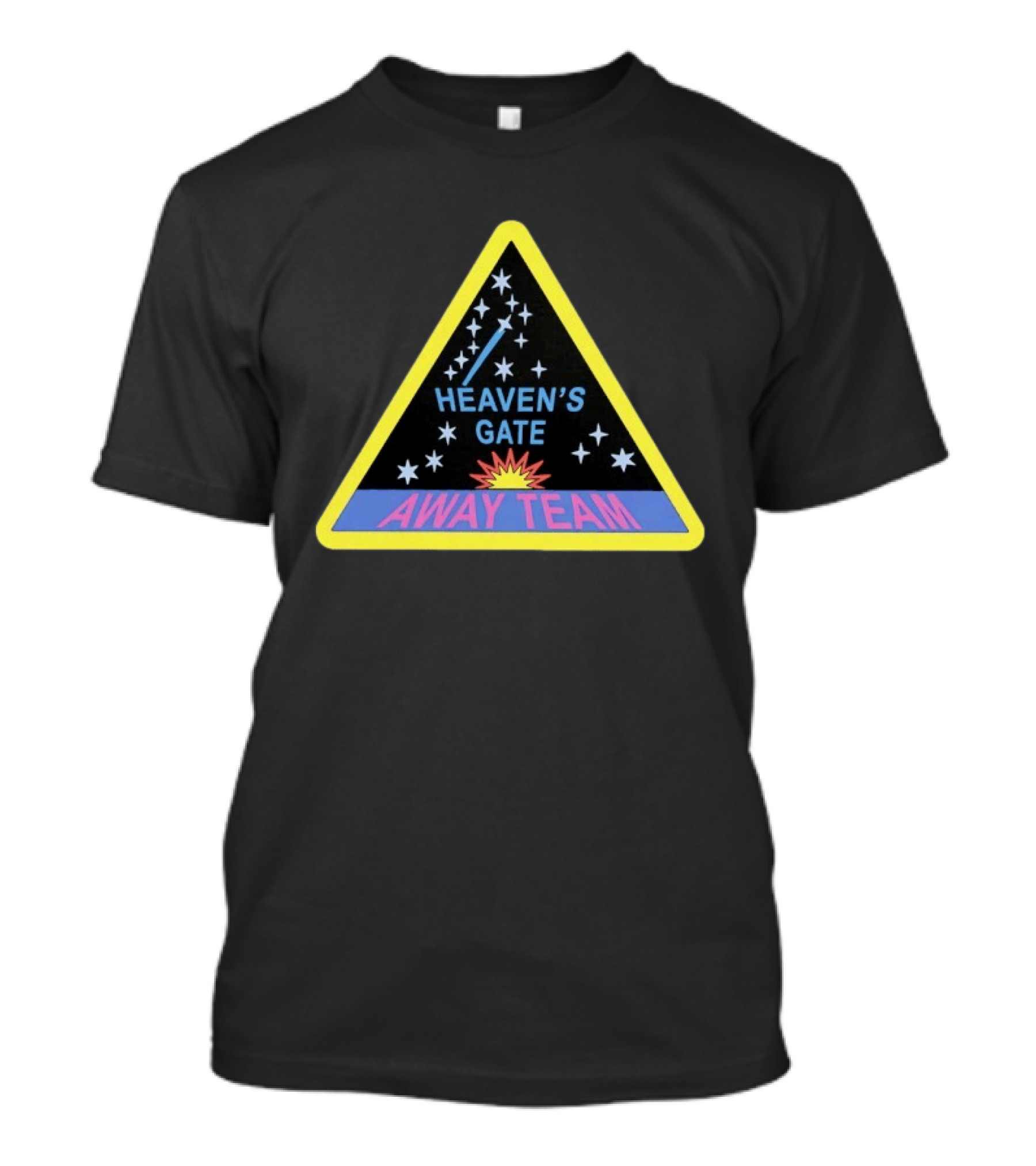Heaven's Gate Away Team Space Sci Fi Cult Triangle Badge With Stars And Comet T-Shirt