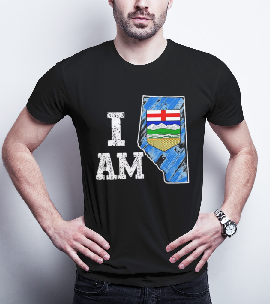 I Am Alberta Canada Province Emblem And Flag Pride T-Shirt