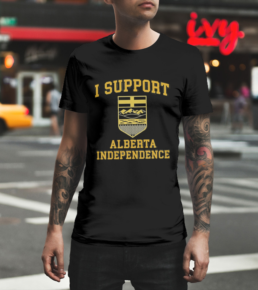 I Support Alberta Independence Flag Crest T-Shirt