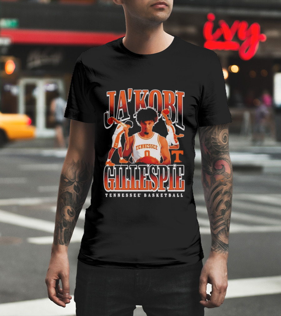 Ja'Kobi Gillespie Tennessee Volunteers Basketball Player Number 0 T-Shirt