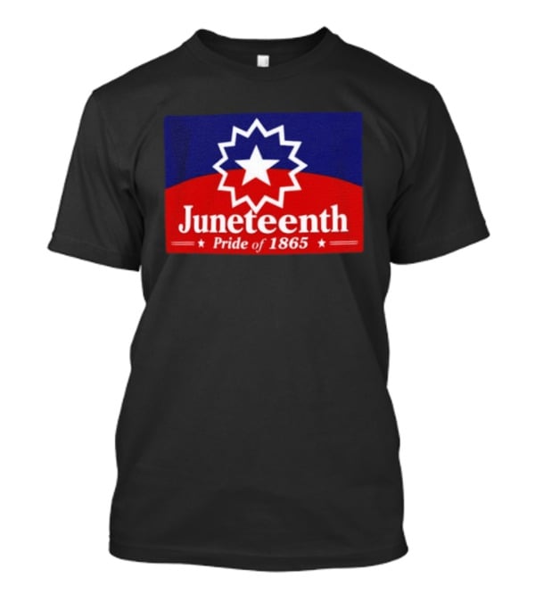 Juneteenth Pride Of 1865 Starburst Symbol On Red And Blue T-Shirt