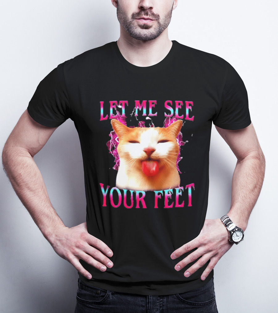Let Me See Your Feet Cat Blep Lightning T-Shirt