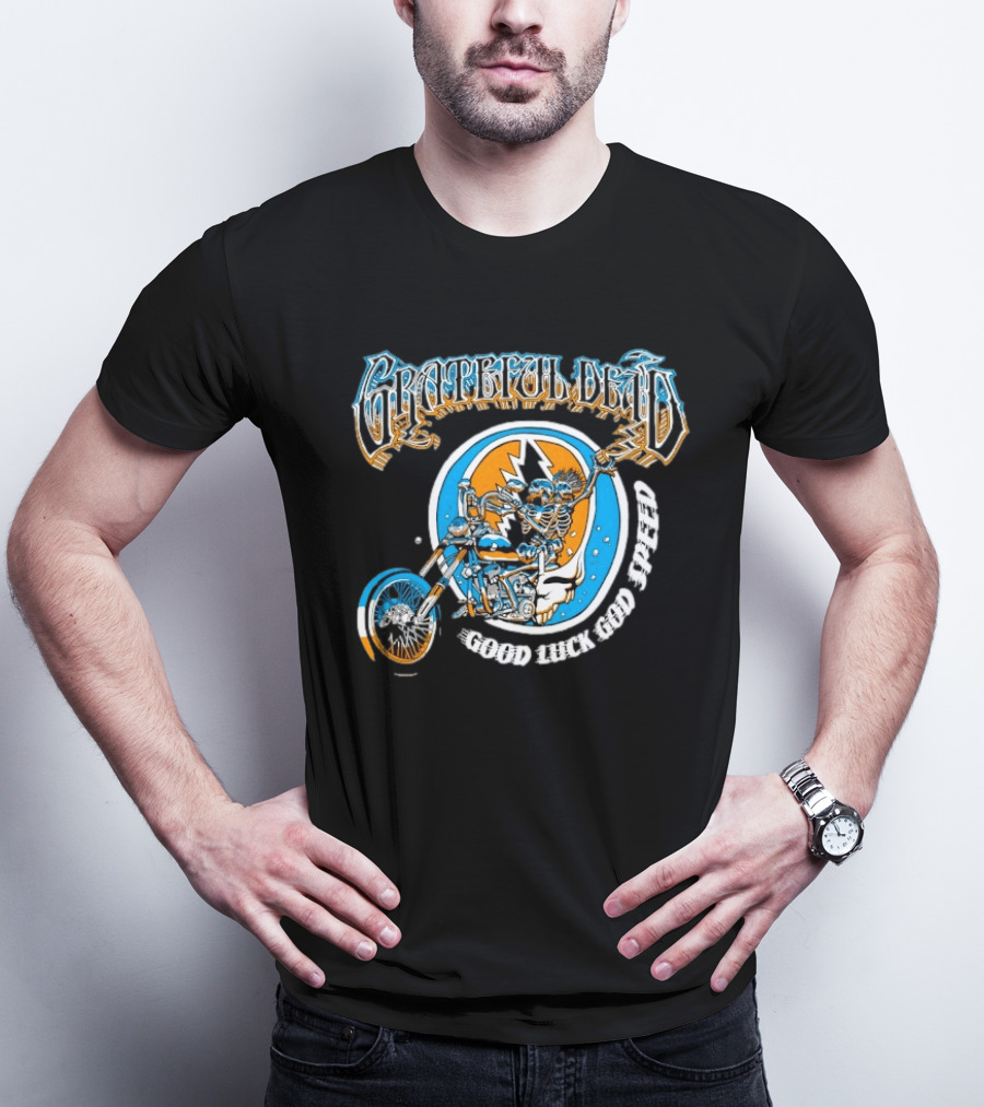 Grateful Dead Skeleton Biker Good Luck God Speed T-Shirt