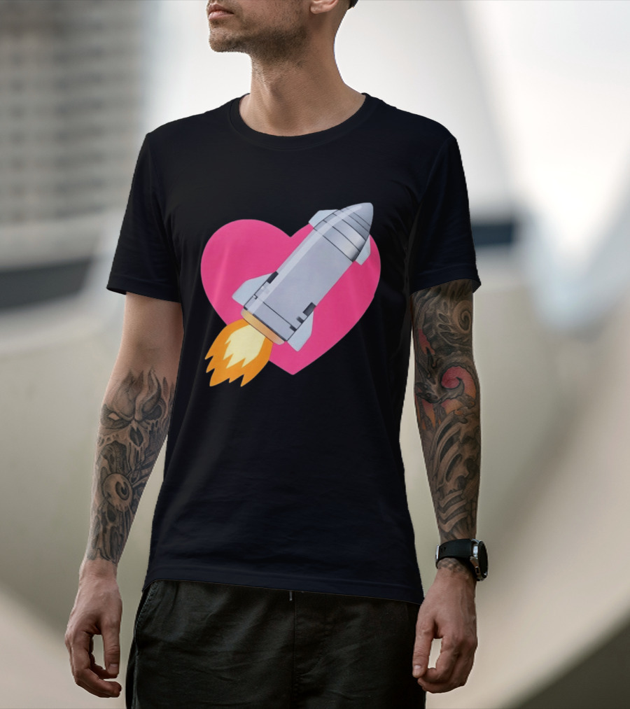 Merger Rocket Heart Space Love Launch T-Shirt