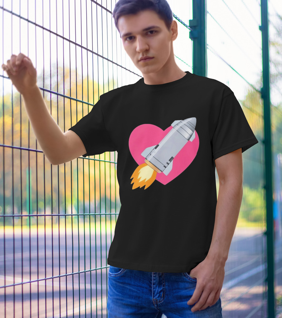 Merger Rocket Heart Space Love Launch T-Shirt