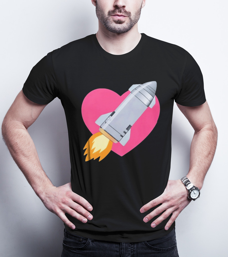Merger Rocket Heart Space Love Launch T-Shirt