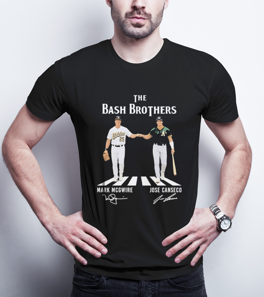 The Bash Brothers Mark McGwire Jose Canseco Oakland Athletics Abbey Road T-Shirt