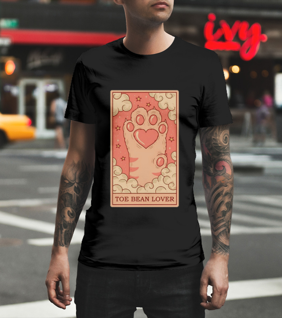 Toe Bean Lover Cat Paw Heart And Stars Whimsical T-Shirt