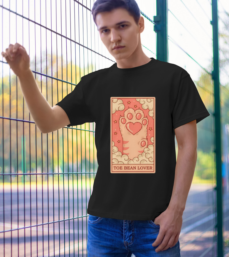 Toe Bean Lover Cat Paw Heart And Stars Whimsical T-Shirt