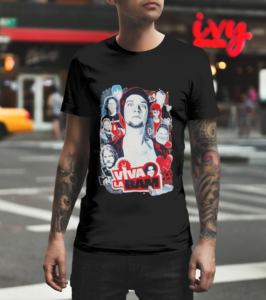 Viva La Bam MTV Jackass Cast Collage Reality TV Series T-Shirt