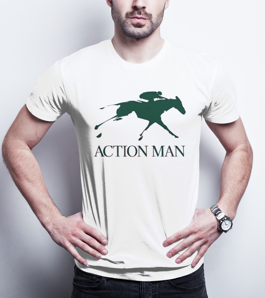 ACTION MAN Horse Racing Iconic Athlete Equestrian Speed T-Shirt
