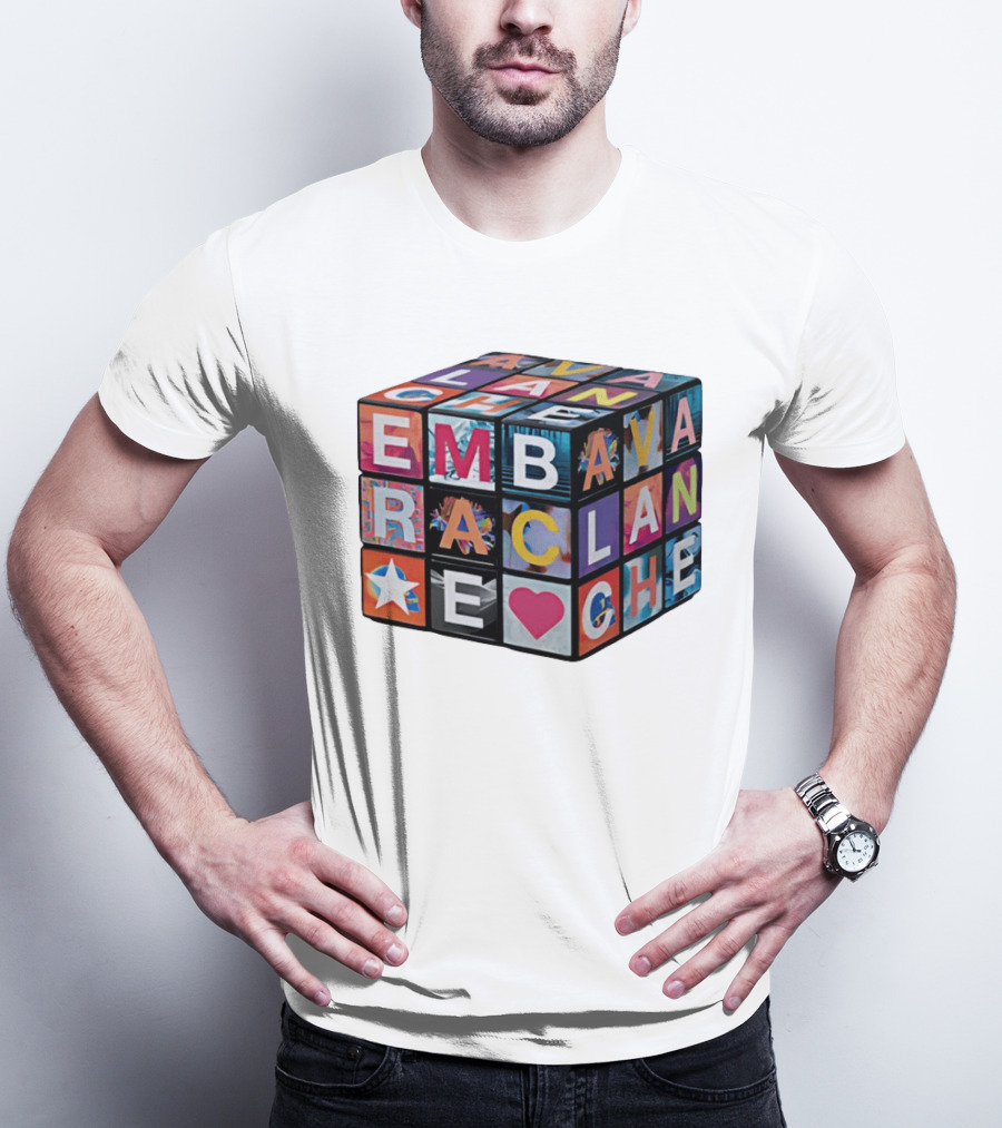 Avalanche Embrace Rubiks Cube Heart Star Colorful Letters T-Shirt