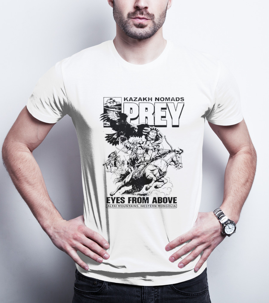 Kazakh Nomads Prey Altai Mountains Western Mongolia Eagle Rider T-Shirt