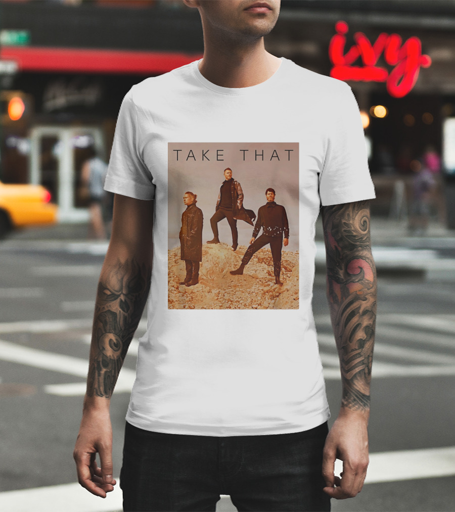 Take That Band Members Standing On Rocky Terrain T-Shirt
