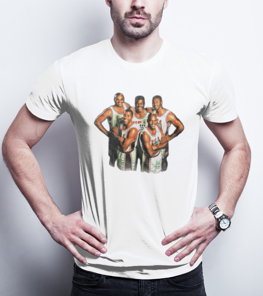 USA Dream Team Michael Jordan Magic Johnson Charles Barkley Patrick Ewing David Robinson T-Shirt