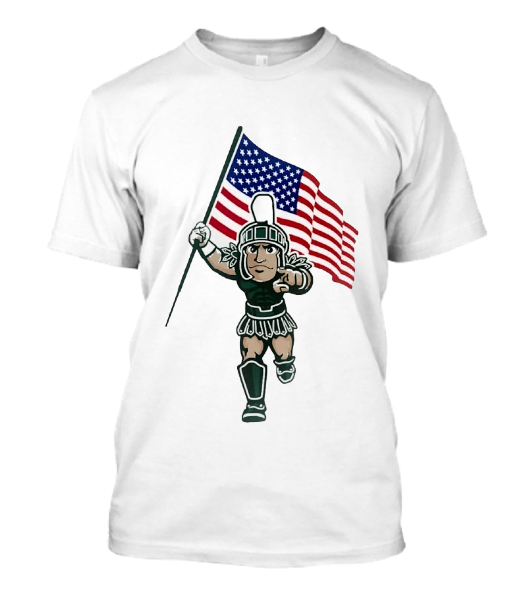 Michigan State Spartans USA Flag T-Shirt