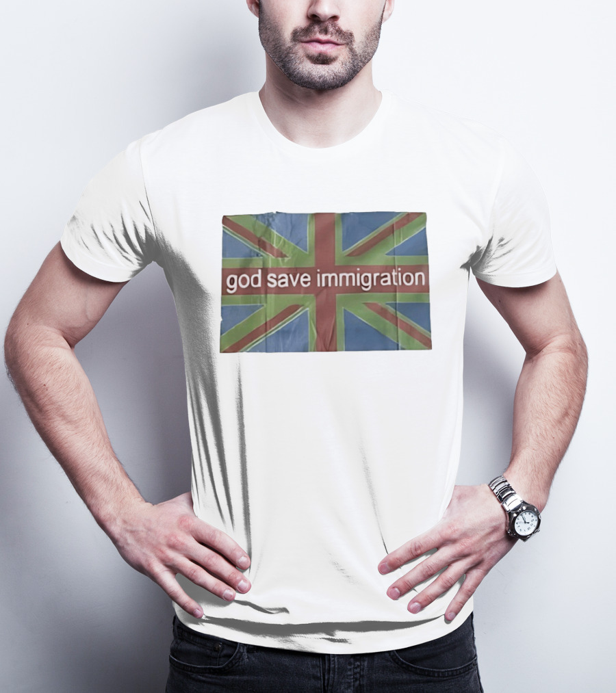 God Save Immigration Union Jack Flag Protest T-Shirt