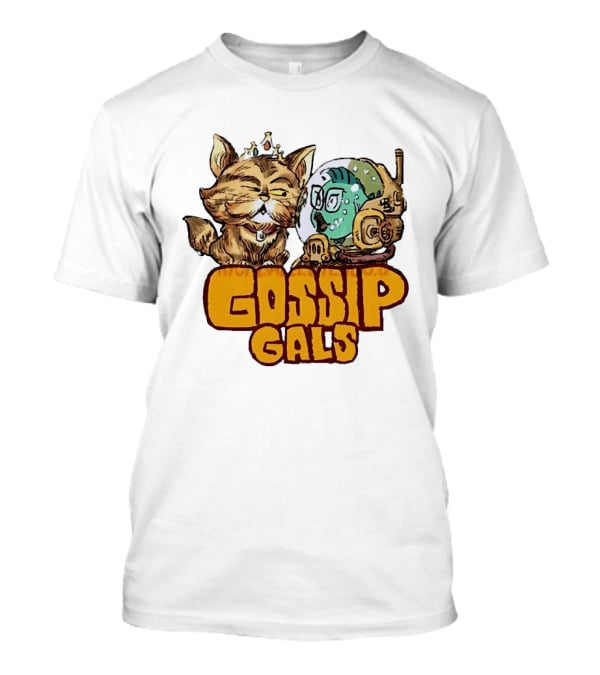 Gossip Gals Royal Cat With Crown And Fish In Astronaut Helmet T-Shirt