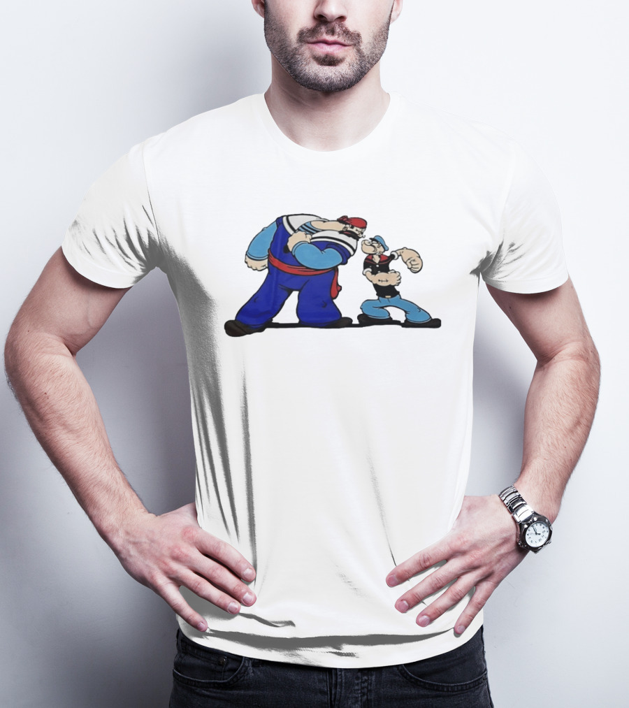 Popeye Vs Sindbad Epic Showdown Classic Cartoon Battle T-Shirt