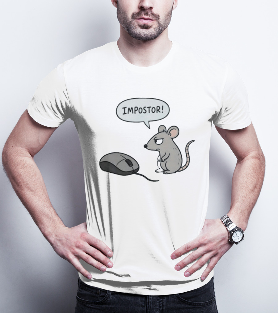 Impostor Mouse Rat Among Us Rodent Computer Joke T-Shirt