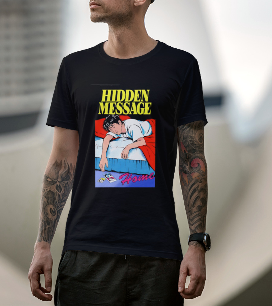 Hidden Message Home Sleeping Aesthetic Retro Vibes T-Shirt