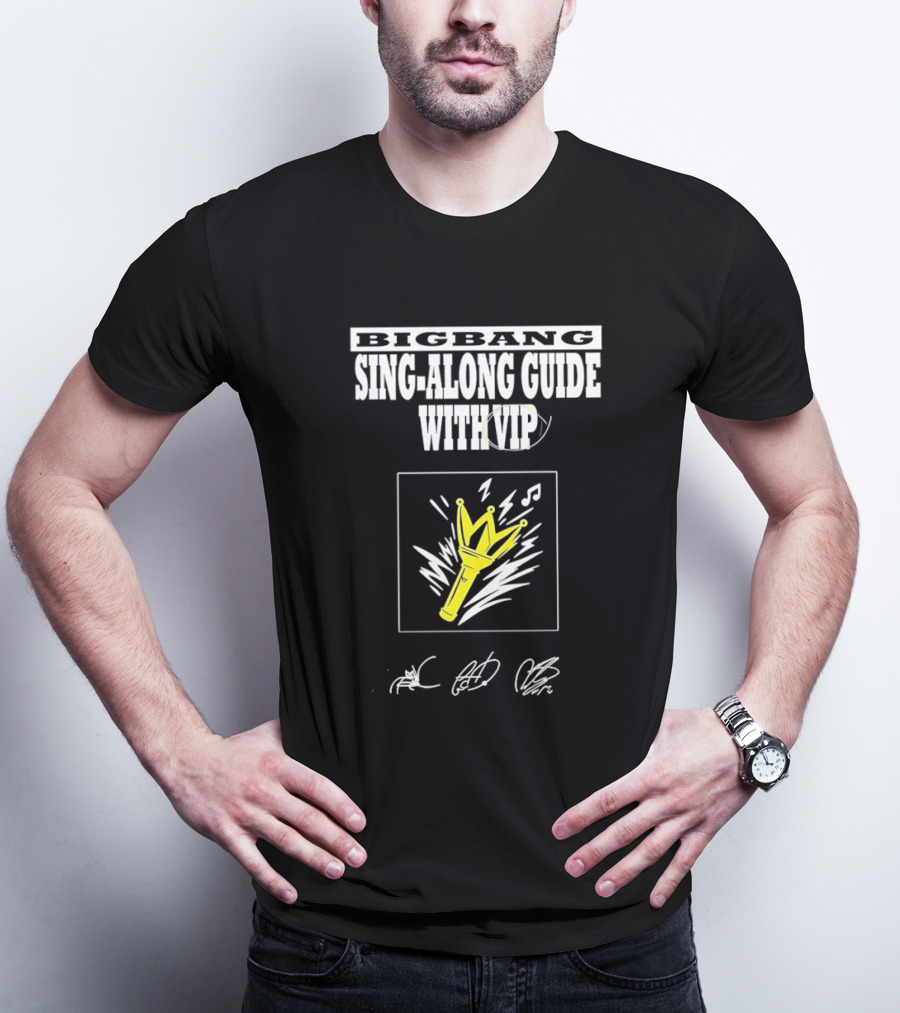 BIGBANG Sing Along Guide With VIP Lightstick And Signatures T-Shirt