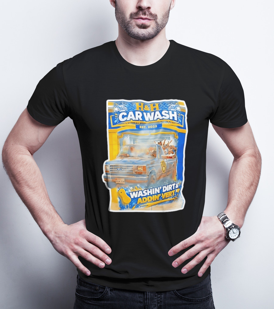 H And H Car Wash Washin' Dirt And Addin' Vert Milwaukee Brewers Est. 2022 T-Shirt