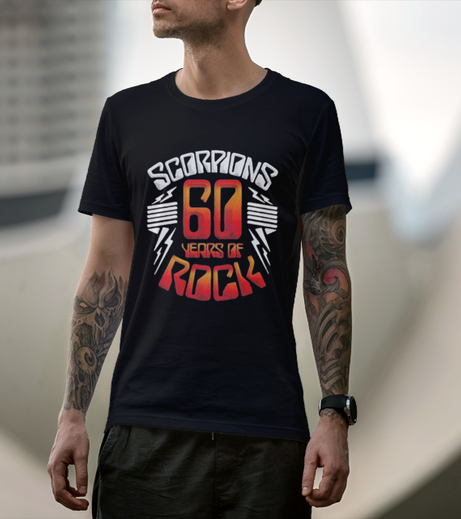 Scorpions 60 Years Of Rock Scorpions Rock Zone Membership Anniversary Celebration Lightning T-Shirt