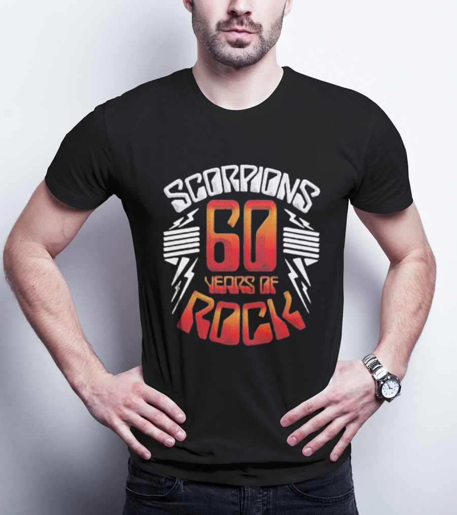 Scorpions 60 Years Of Rock Scorpions Rock Zone Membership Anniversary Celebration Lightning T-Shirt