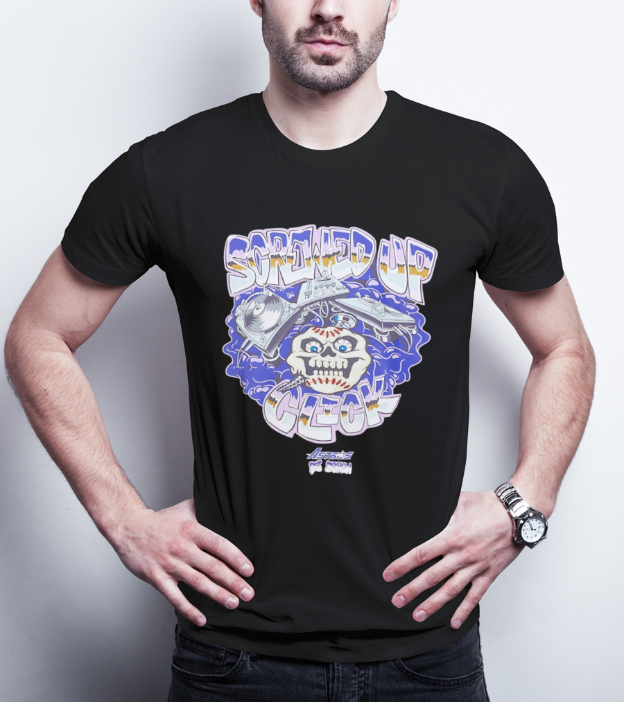 Screwed Up Click Skull DJ Houston Astros Mashup Visual T-Shirt