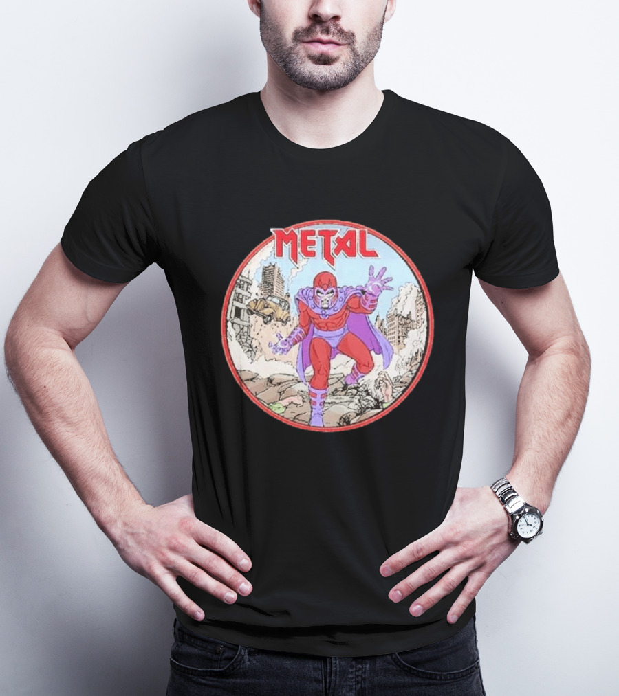 Metal Magneto Villain Heavy Metal Aesthetic Comic Book T-Shirt