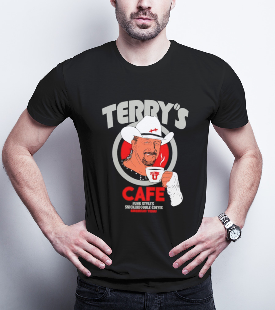 Terry's Cafe Terry Funk Funk U Coffee Cowboy Bandage T-Shirt