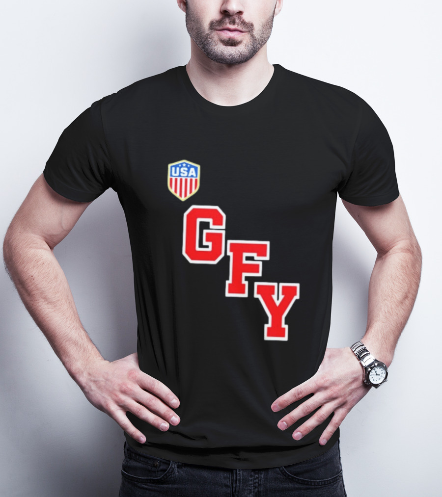 GFY USA Team Red Lettering And Shield T-Shirt