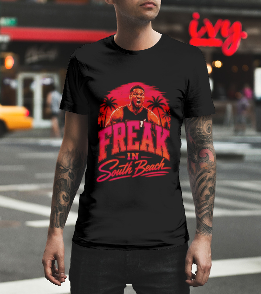 Freak Giannis Antetokounmpo In South Beach Miami Basketball T-Shirt