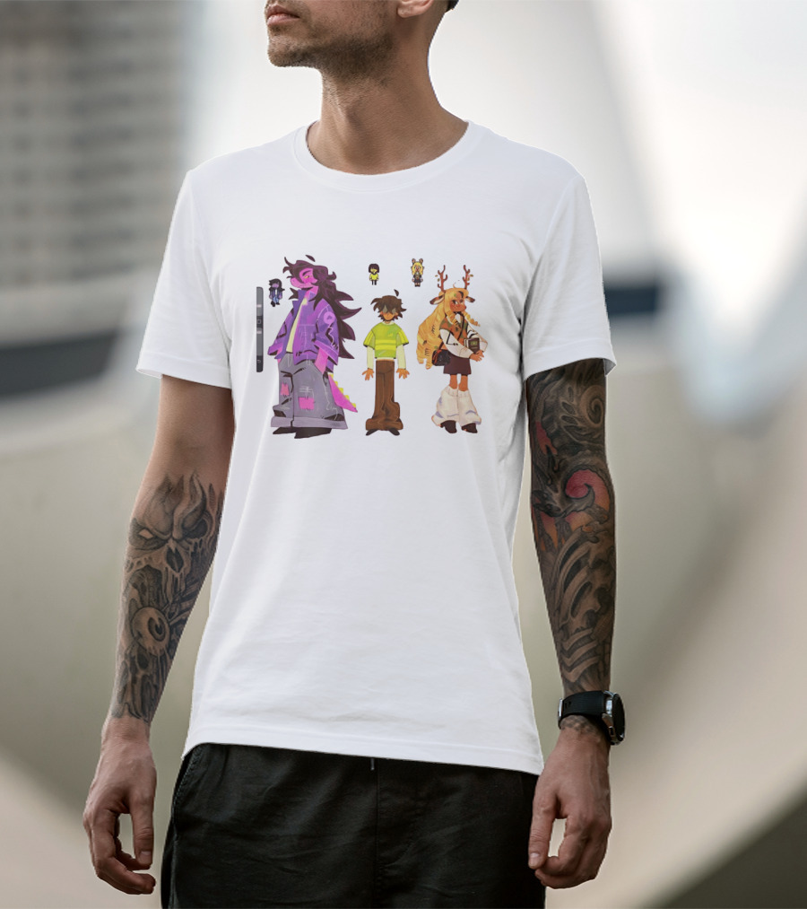 Deltarune Characters Illustrated Including Kris Susie And Noelle T-Shirt