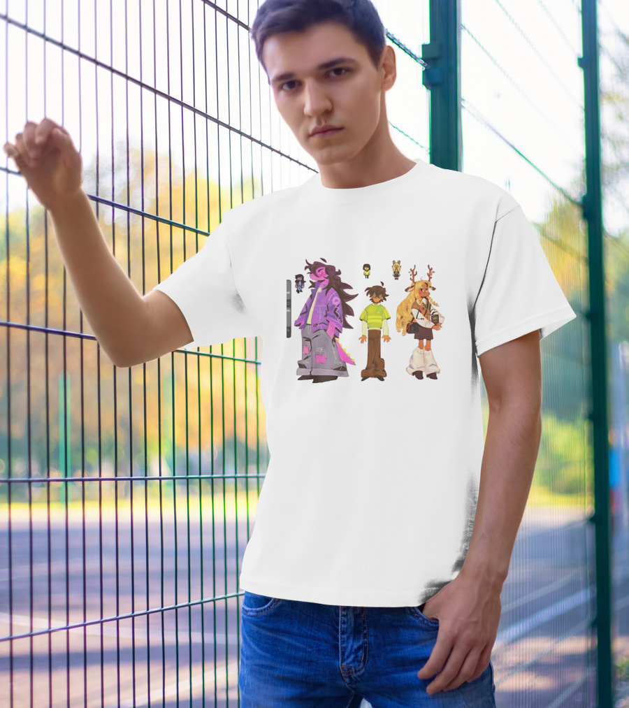 Deltarune Characters Illustrated Including Kris Susie And Noelle T-Shirt