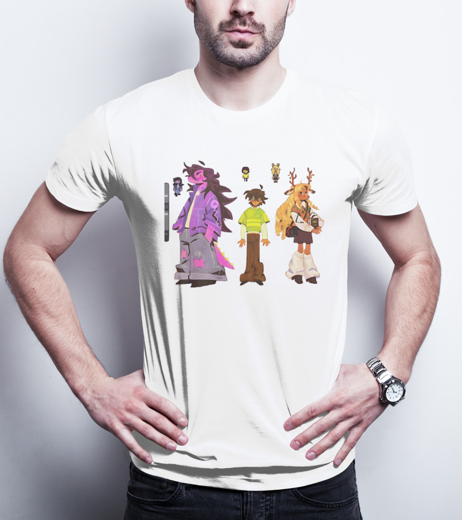 Deltarune Characters Illustrated Including Kris Susie And Noelle T-Shirt