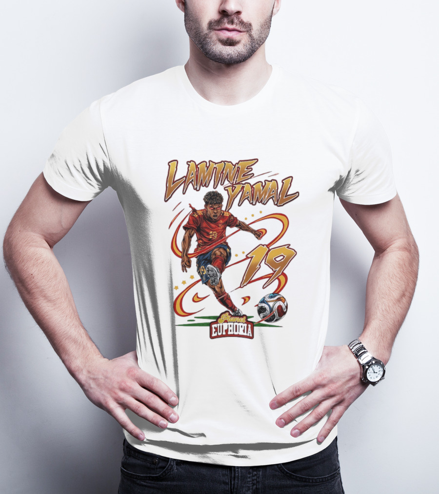 Lamine Yamal Number 19 Planet Euphoria Football T-Shirt