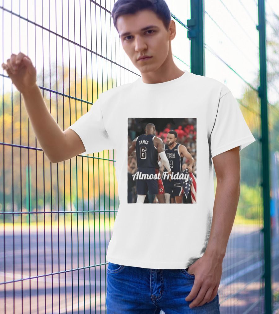LeBron James Stephen Curry USA Basketball Almost Friday Team Spirit T-Shirt