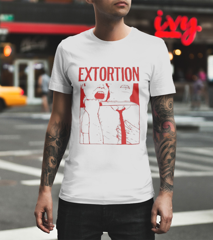 Extortion Throat Slit Dark Horror Red Grunge Aesthetic T-Shirt