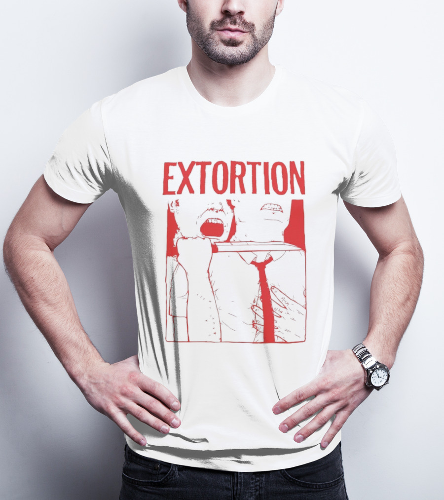 Extortion Throat Slit Dark Horror Red Grunge Aesthetic T-Shirt