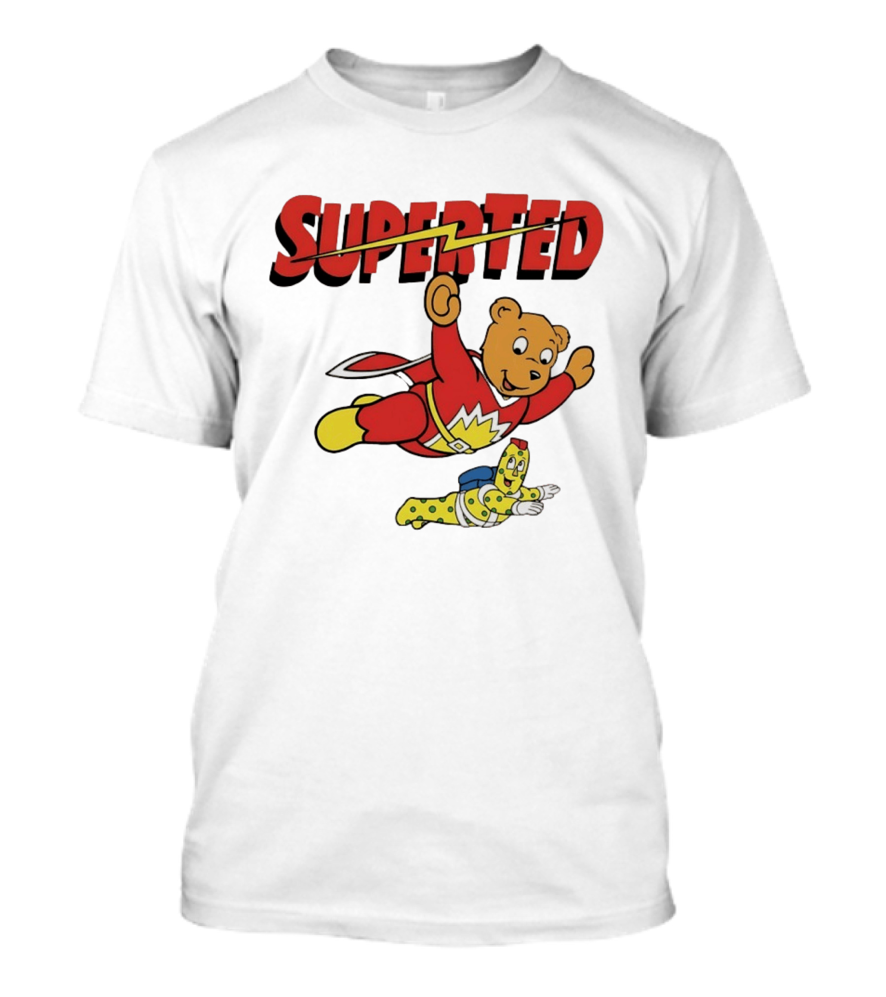 Superted And Spot 80s Cartoon British Animation Flying Characters T-Shirt
